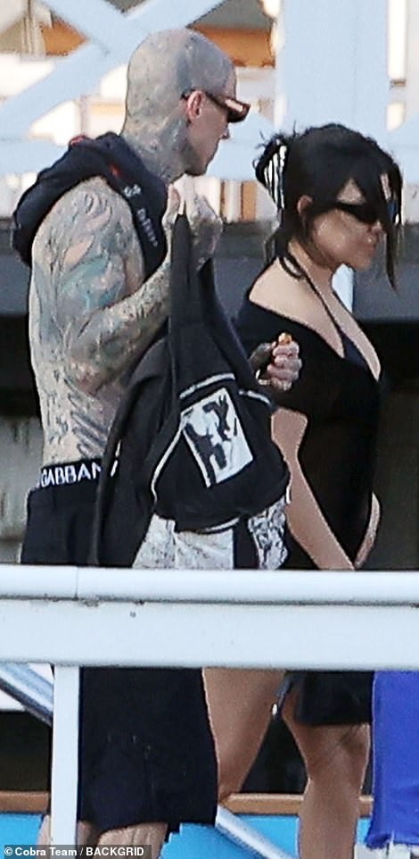 Kourtney Kardashian Dons Thong Bikini While Travis Barker Caresses Bum